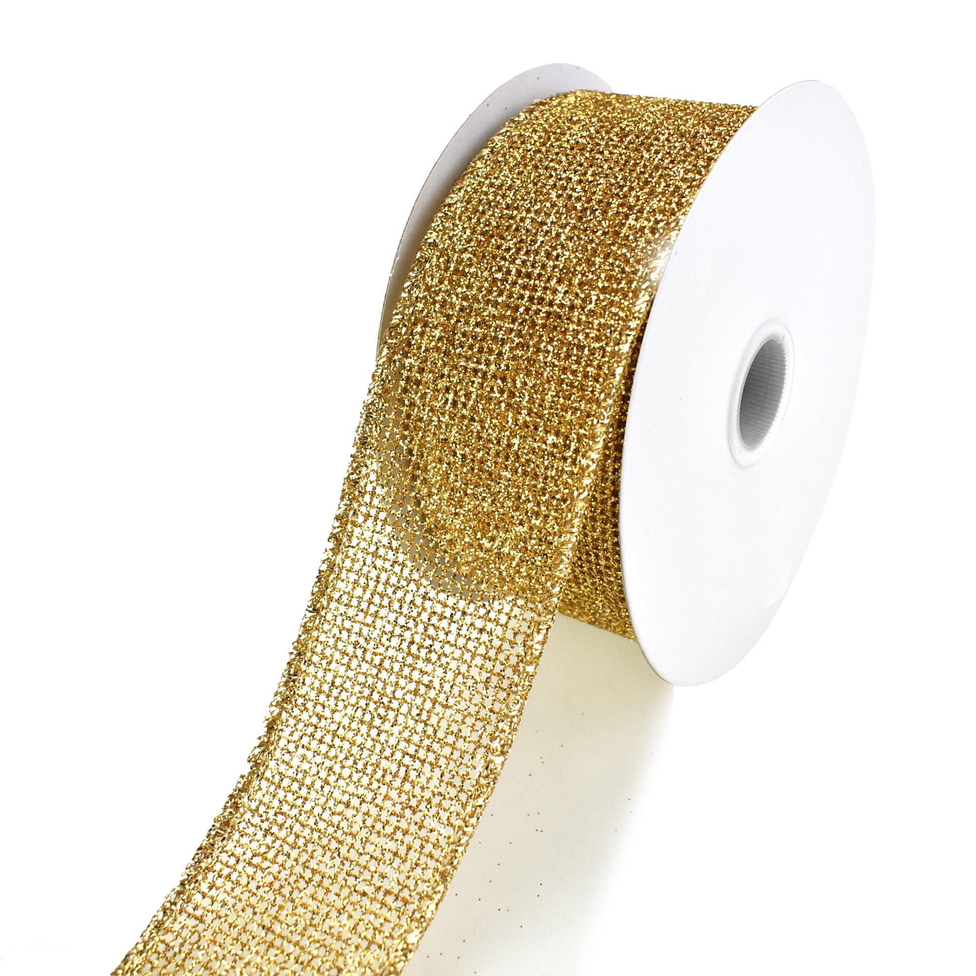 Christmas Glitzy Net Wired Ribbon, 1-1/2-Inch, 10-Yard (Gold) - Walmart.com