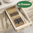 Large Knife Drawer Organizer Insert, Bamboo Wood Knife Holder, Knife ...