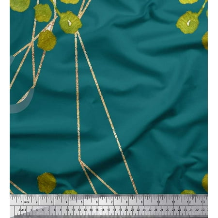 UPC 463711471475 - Soimoi Cotton Duck Fabric Leaves & Ranunculus Floral ...