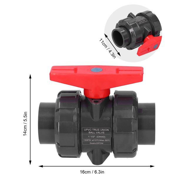 DN40 Ball Valve 2 Ptfe Valve Seats With Dual Movable Joint Swimming ...