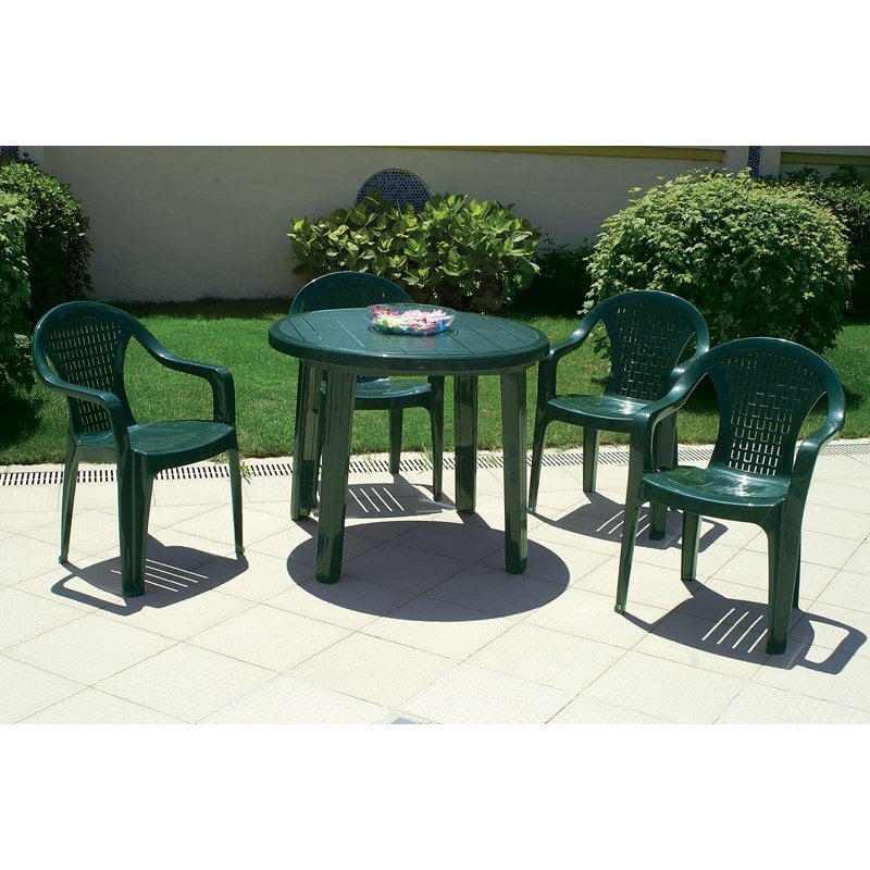 Compamia Ronda 35.5 Round Resin Patio Dining Table in Green