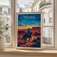 Affixzi Texas Cowboy Travel Print, Western Themed Poster, Unframed ...