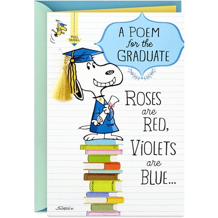 Hallmark Peanuts Graduation Card with Sound (Snoopy, Cap and Gown ...