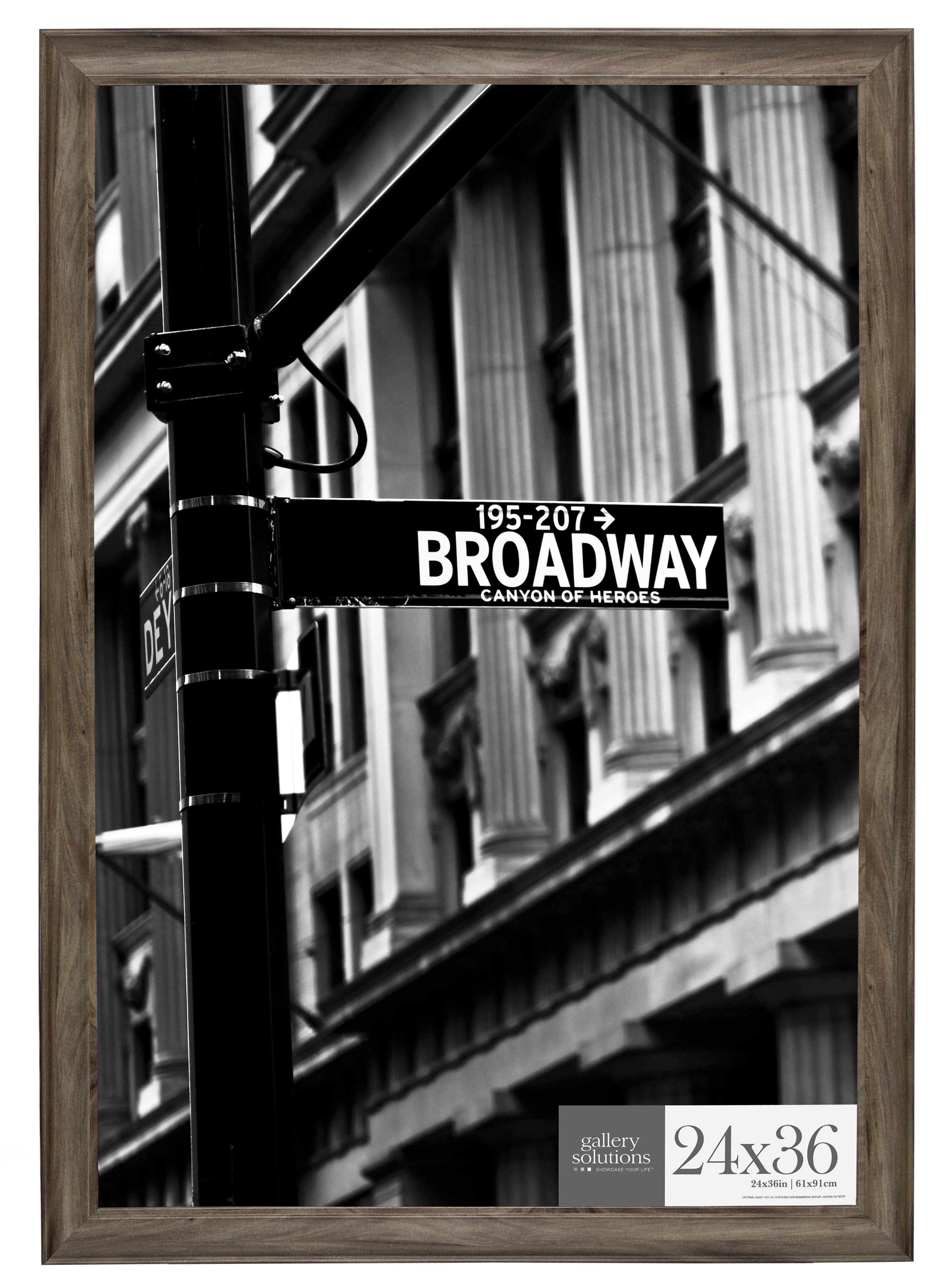 24x36 Wood Wall Mount Large Poster Frame, Grey Wash, 24" x 36 ...