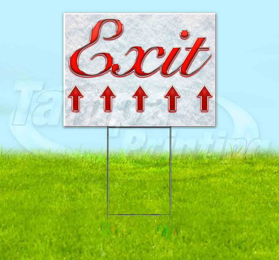 Exit Up Arrow (18" x 24") Yard Sign, Includes Metal Step Stake ...