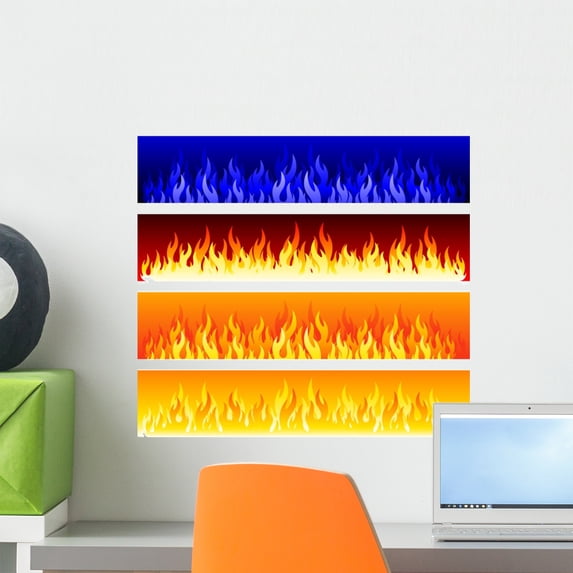 Vector Fire Banners Wall Mural by Wallmonkeys Peel and Stick Graphic ...