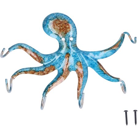 Octopus Wall Hook - Unique Shape Wall Mounted Space Saving Octopus Key ...