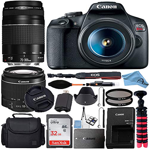 Canon EOS Rebel T7 DSLR Camera with 18-55mm Lens + 75-300mm Lens ...