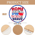 2D flat, an 8-inch wooden sign. HOME of the Free BECAUSE of the BRAVE ...