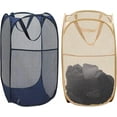 2 Pack Collapsible Pop Up Laundry Hamper, Large Capacity Mesh Laundry ...