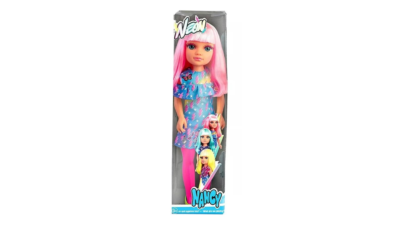 Muñeca Nancy Famosa Neón 45 cm cabello lacio rosa | Walmart en línea