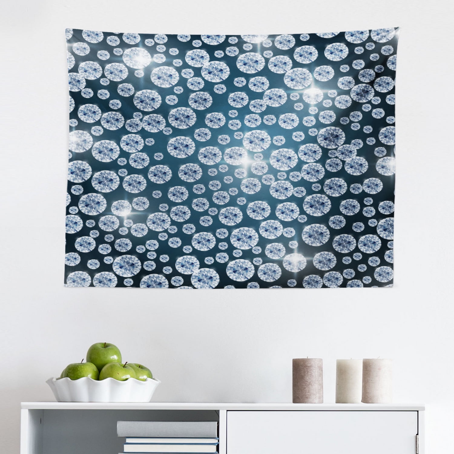 Diamond Tapestry, Crystal Love Heart Diamond Wearing Crown Cartoon ...