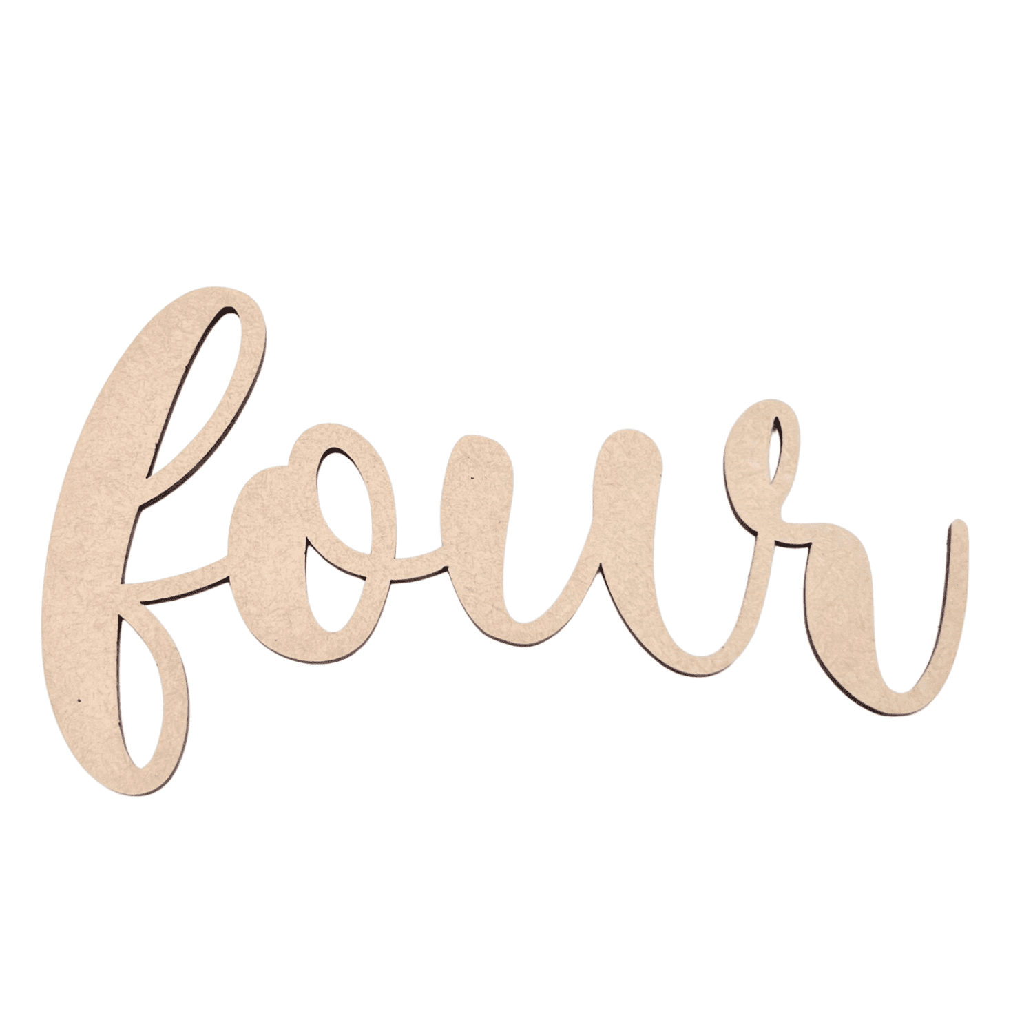 Krafty Supply Wood Number Word Four, 2" Wide, 1/8" MDF, Wood Numbers ...