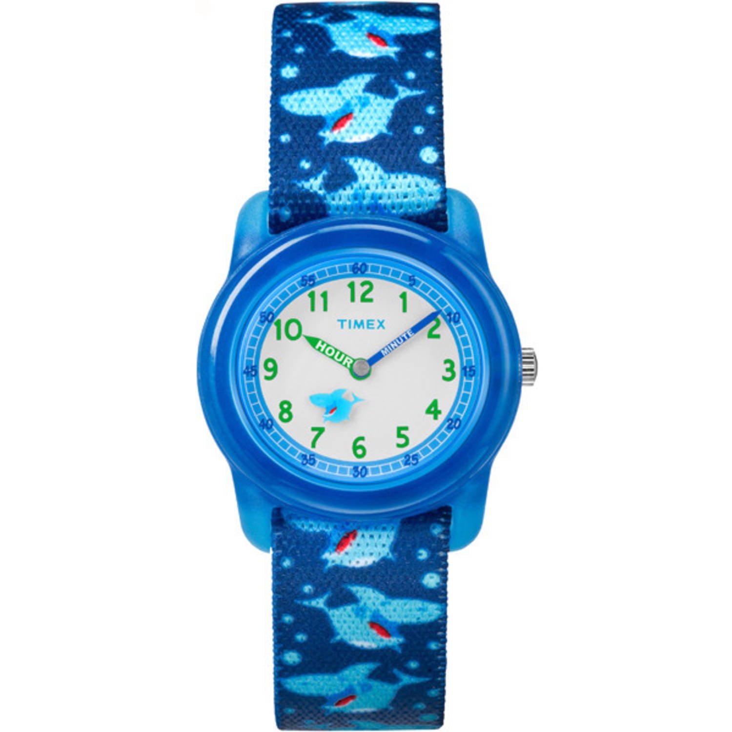 Timex - TIMEX TIME MACHINES® 29mm Blue Shark Elastic Fabric Kids Watch ...