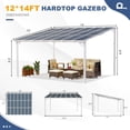 NIAIZEK 12'x14' White Wall Mounted Lean To Metal Canopy Sloped Roof ...