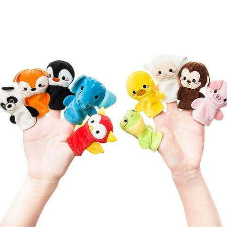 Finger Puppet Plush Toy Mini Five Fingered Animal Hand Dolls Set For ...
