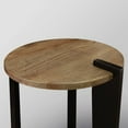 Contemporary Round End Table Gray/Black - Sundial Leg Design, Oak Top ...