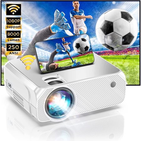 Mini WiFi Projector, Outdoor Portable Movie Projector, 200''/1080P Full ...
