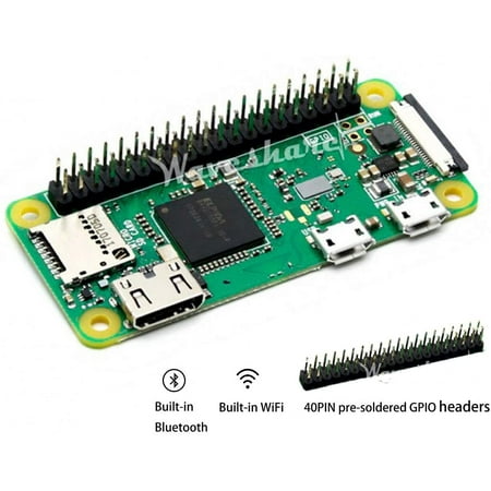 Raspberry Pi Zero WH Built-in WiFi and Bluetooth Connectivity, 40PIN Pre-Soldered GPIO Headers ...