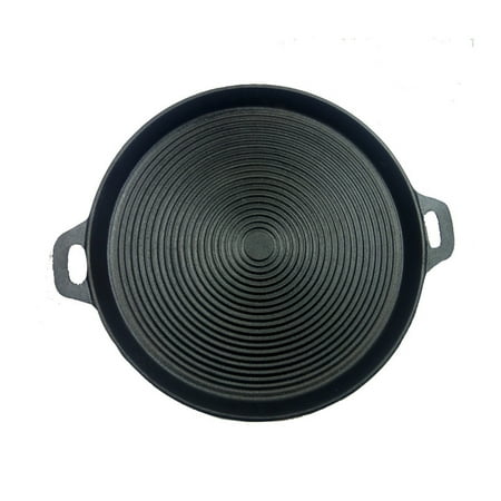 Big BBQ Grooved grill plate 35 x 3 cm (ØxH) in cast iron | Grill Pan ...