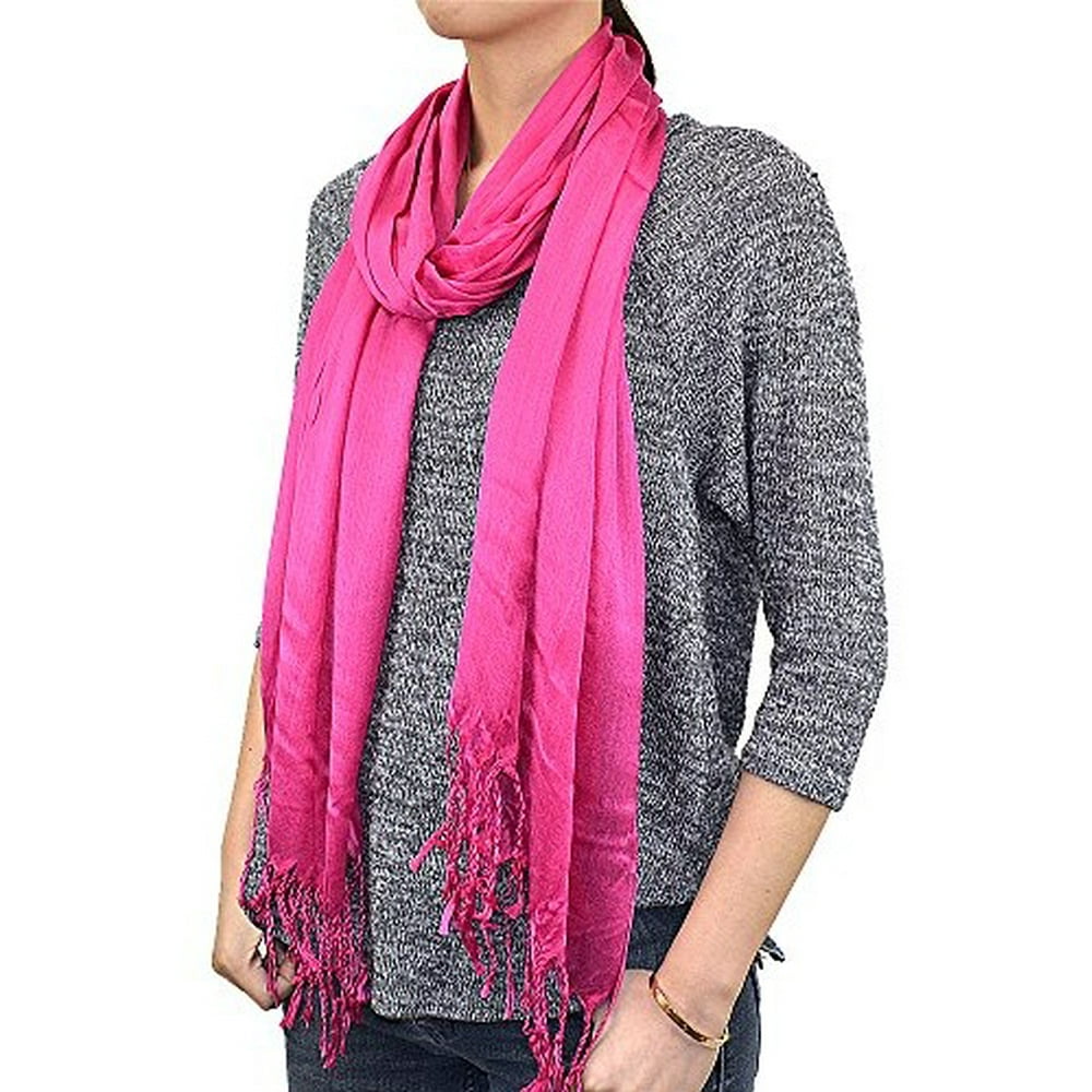 72" Shiny Solid Color Scarf (Hot Pink) - Walmart.com - Walmart.com