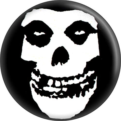 MISFITS - Skull - Button / Pin, Black, White, 1.25" Round - Walmart.com