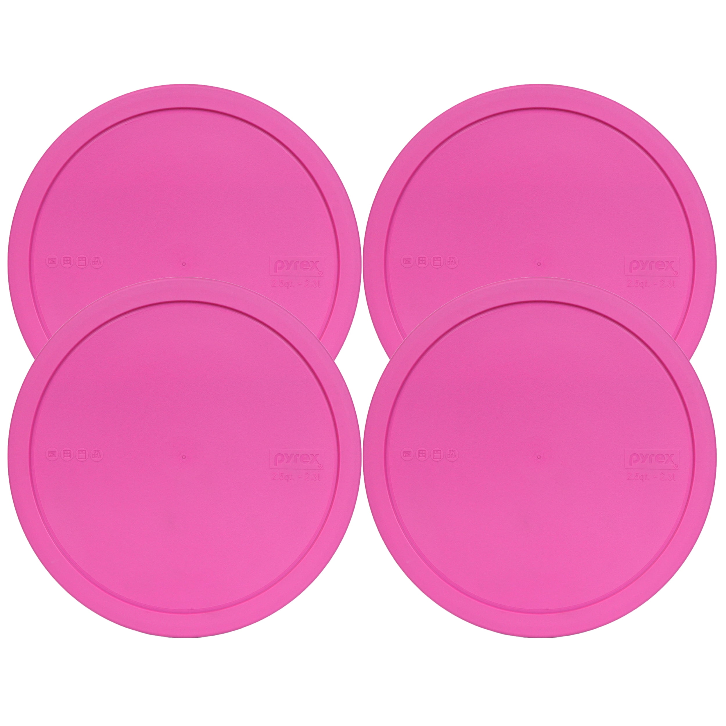 Pyrex 325-PC Pink Plastic Round Food Storage Replacement Lid Cover (4 ...