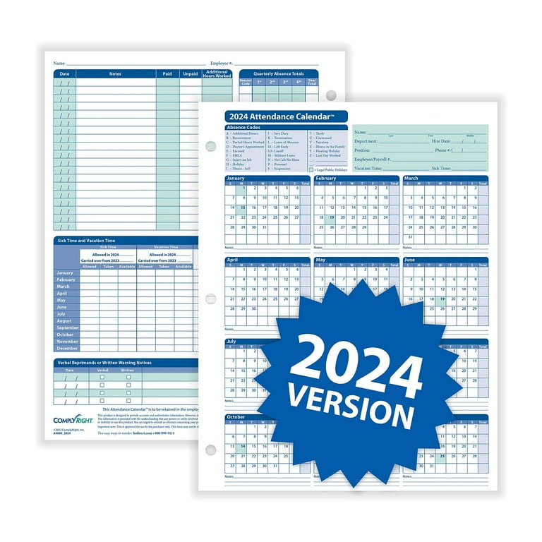 Complyright 2024 Attendance Tracking Kit2024 2025 Attendance Tracker