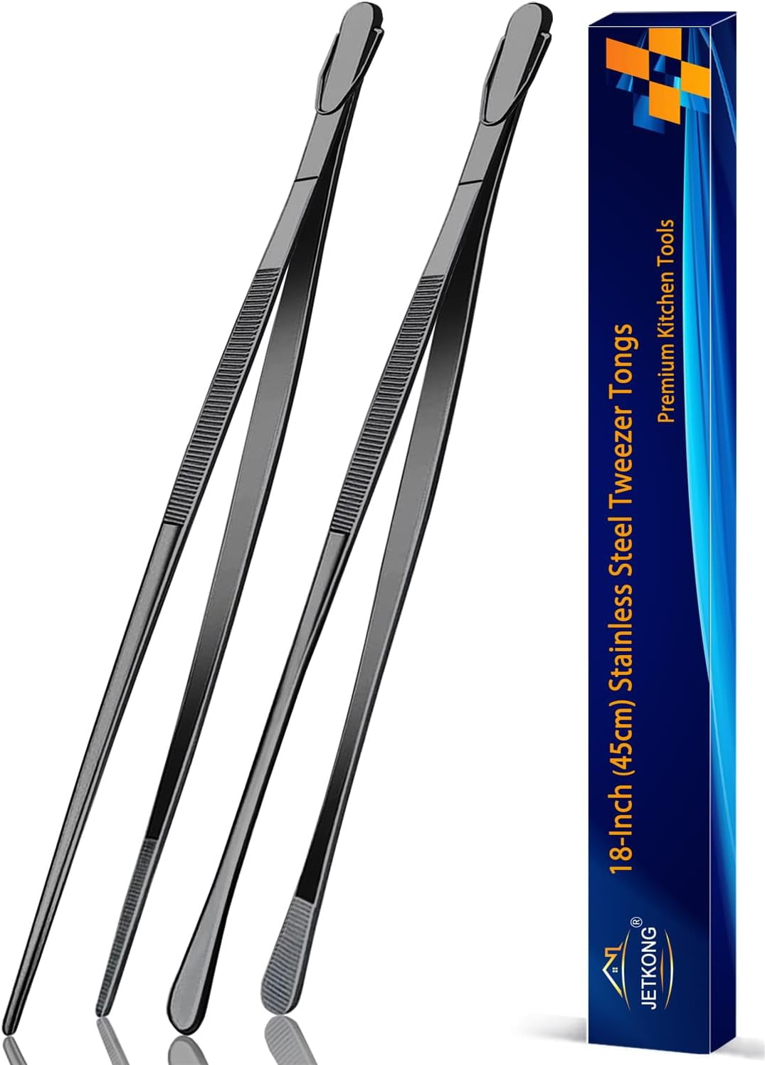 2 Pcs 16-Inch Stainless Steel Fine Tongs Extra Long Chopstick Tongs ...