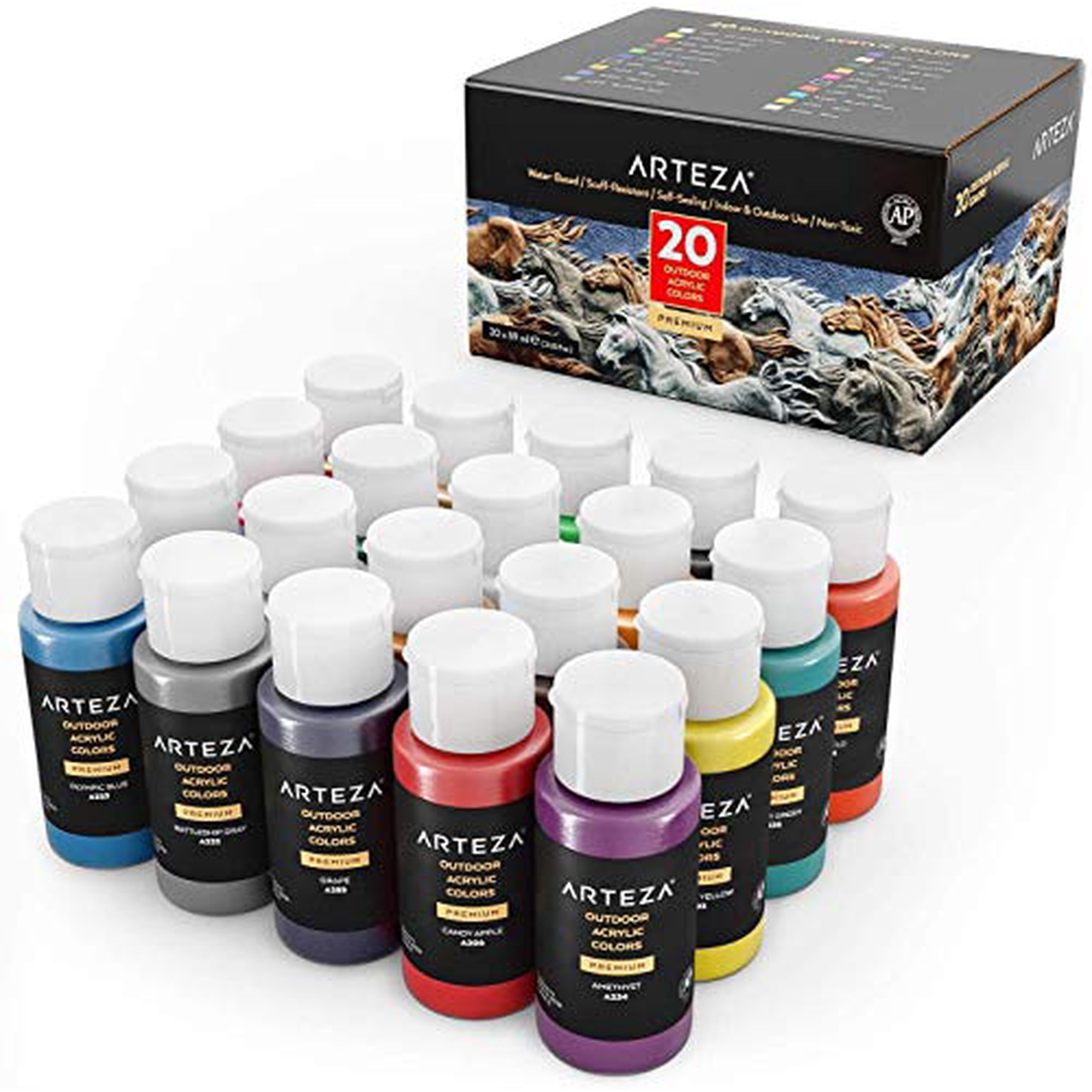 Click here for Arteza Outdoor Acrylic Paint  Set Of 20 Colors/Bot... prices