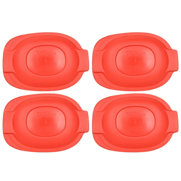 Pyrex Replacement Lid 702-PC Red Plastic Cover 4-Pack for Pyrex 2.5 ...