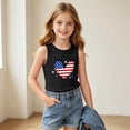 Avrnliq Girls American Flag Heart Print Tank Top Sleeveless Patriotic ...