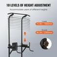 KFFKFF Power Tower 10-Level Pull Up Dip Station with Bench & Elbow Pads ...