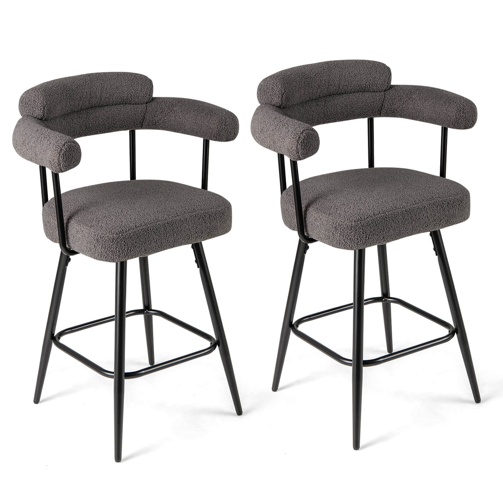 Click here for Costway 27 Swivel Bar Stool Set Of 2 With Curved B... prices