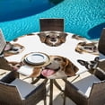Cute Dogs Round Tablecloth, Fitted Table Cover with Elastic for 55"-60 ...