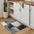 Abstract Art Front Door Mat Indoor Entrance, Blue Gary Collage Color ...