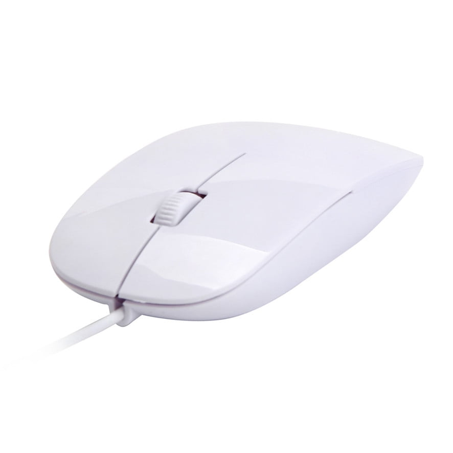 White USB Wired Optical Mouse 1200 DPI For Windows OS/Mac iOS PC Laptop ...