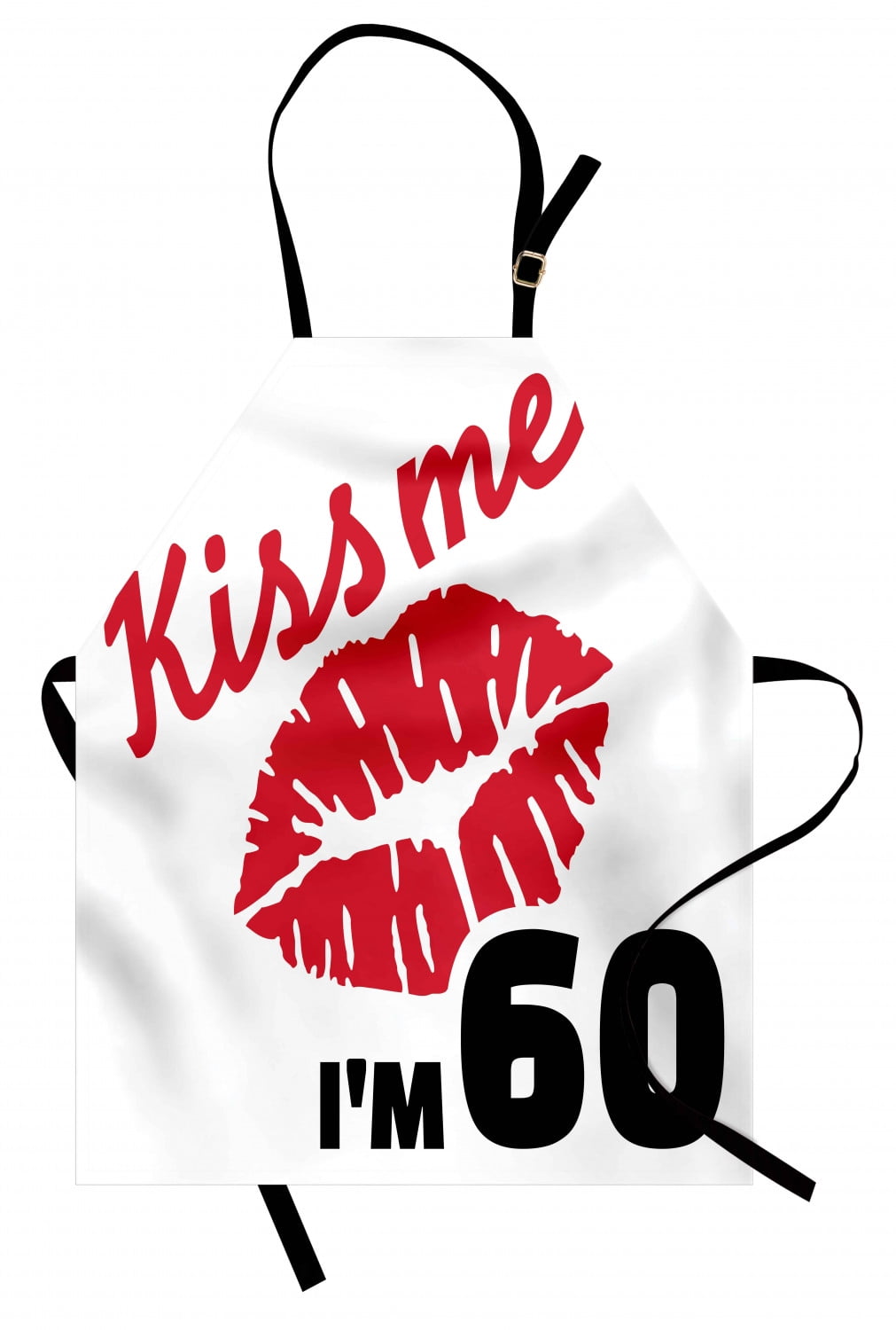 60th Birthday Apron Hot and Sexy Party Theme with Lipstick Mark Kiss Me ...