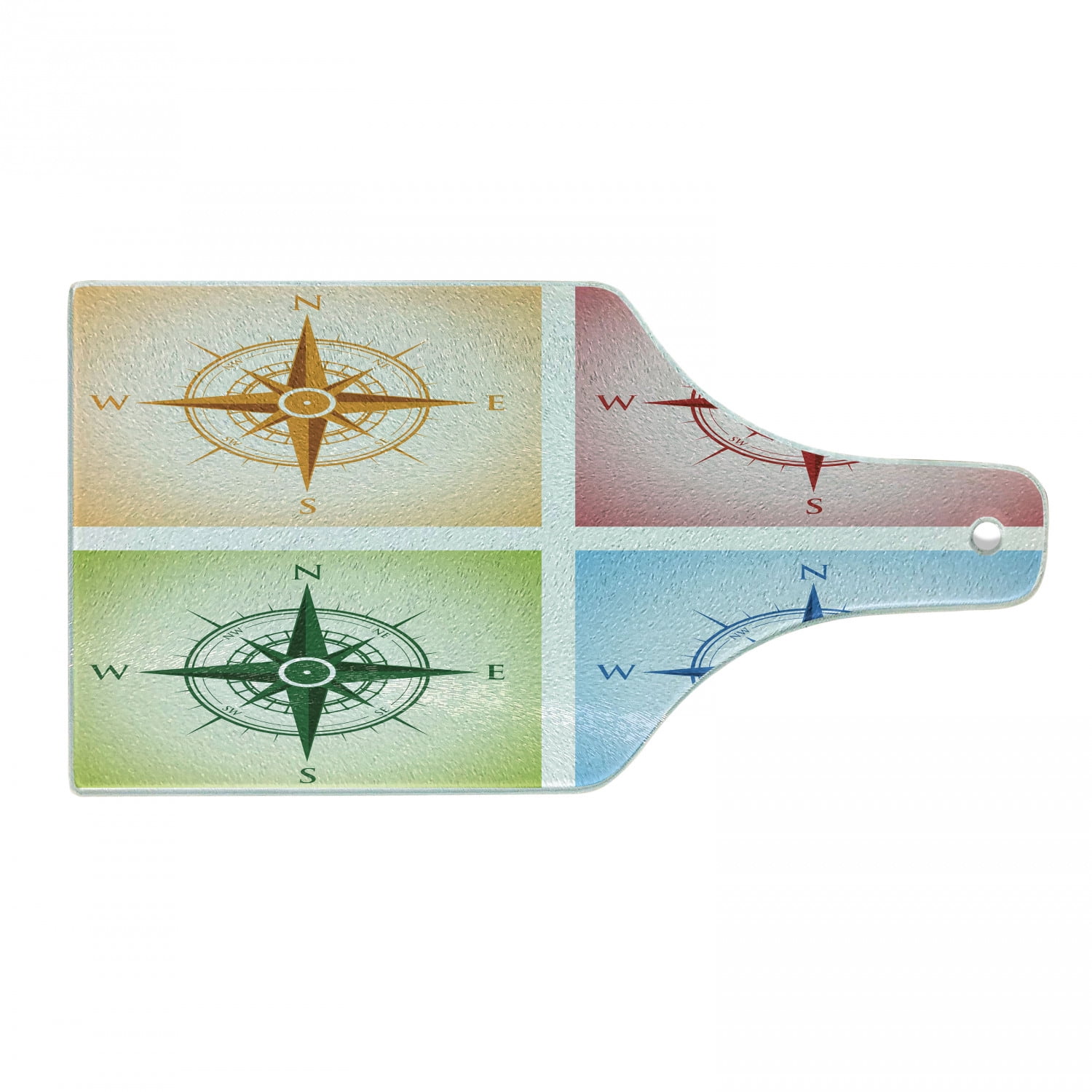 Compass Cutting Board, Colorful Compasses Windrose Finding Directions ...