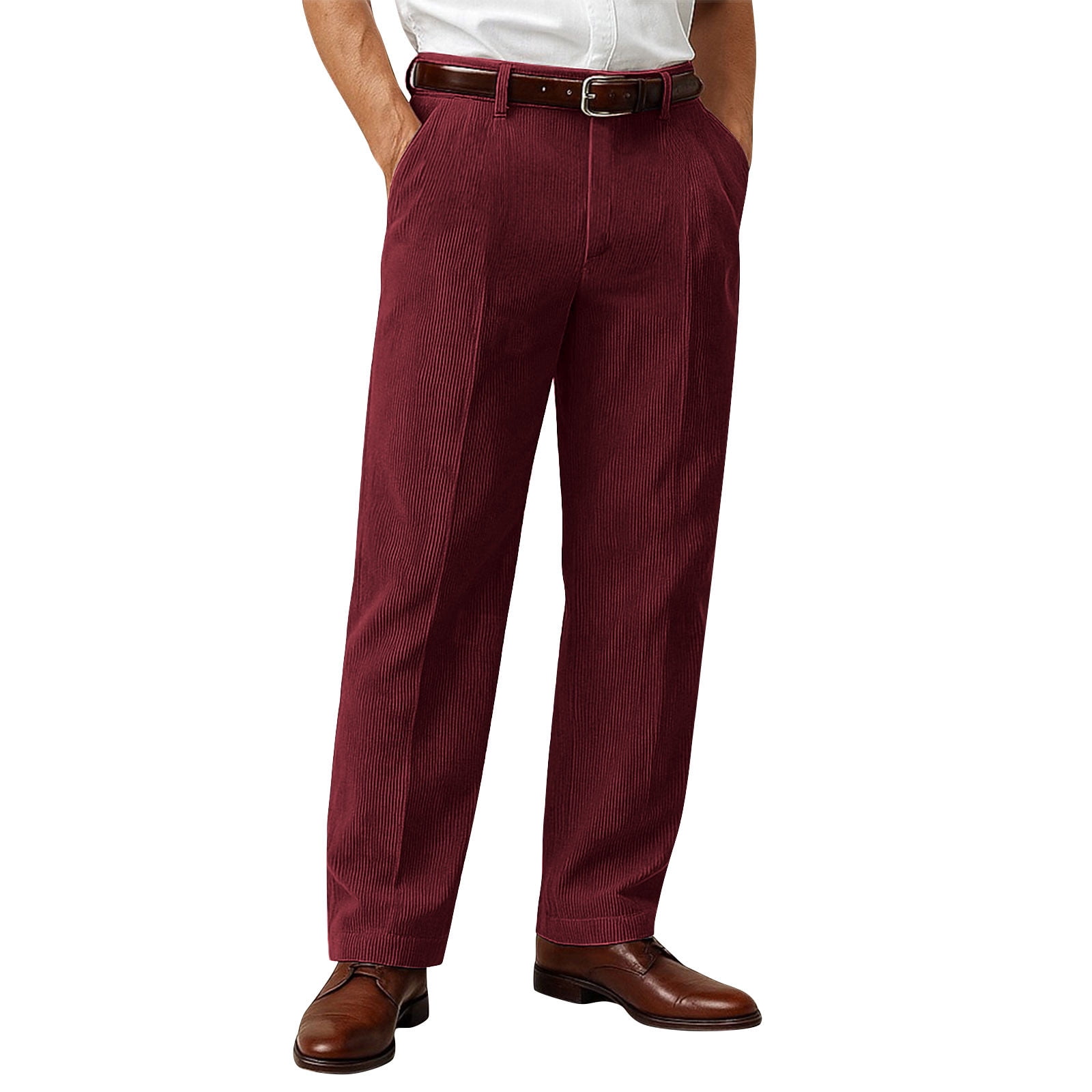 Click here for Unbranded Mens Pants Corduroy Solid Color With But... prices