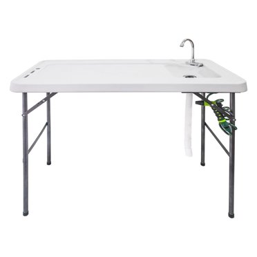 Outsunny 4FT Outdoor Fishing Plastic Prep Station: Portable, Foldable ...