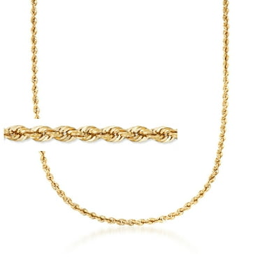14k Yellow or White Gold Singapore Rope Chain Necklace 1 mm - Walmart.com