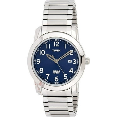 Timex Men's Harborside Two-Tone/Blue 42mm Dress Watch, Stainless Steel ...