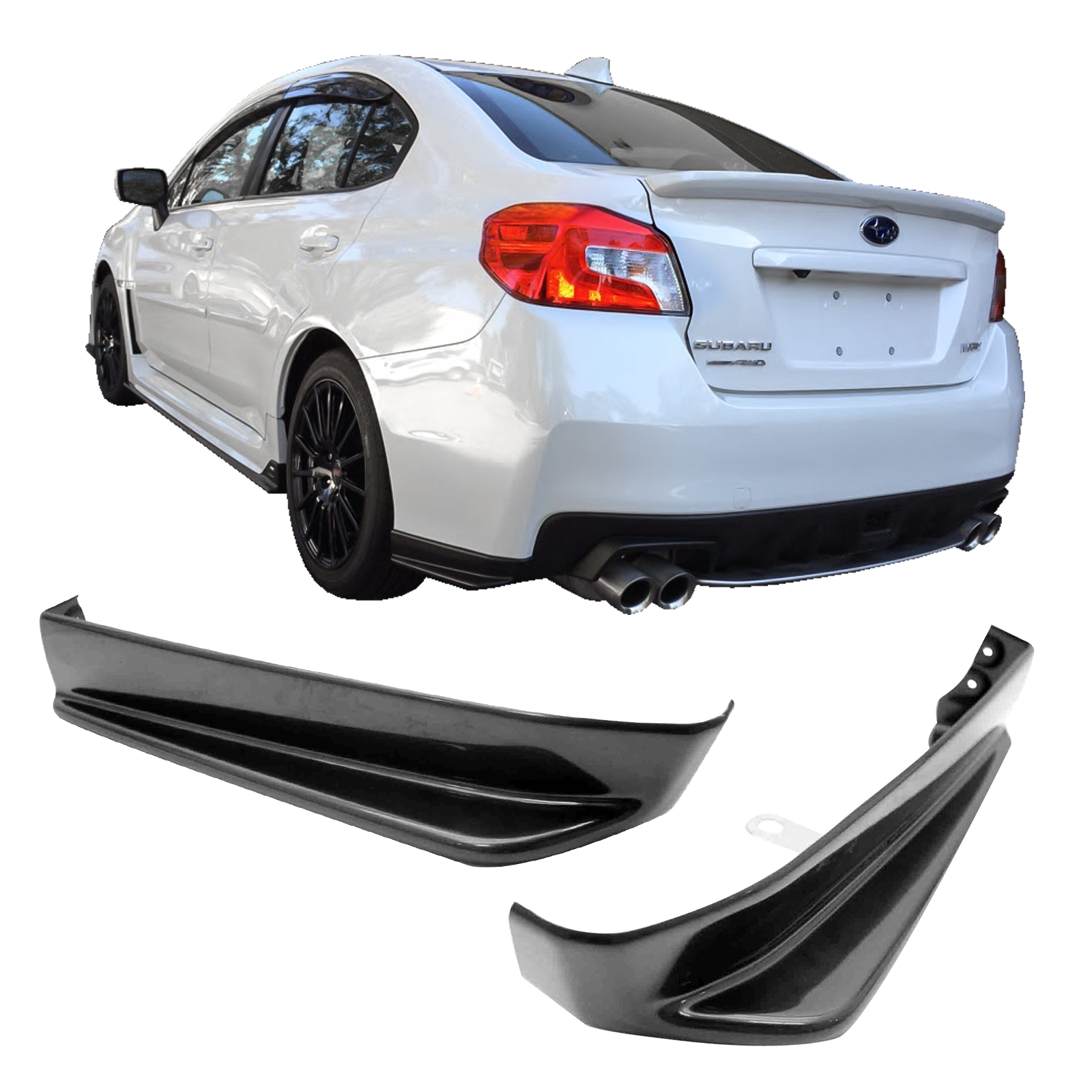 Compatible With 15-21 Subaru WRX STI Style Rear Bumper Lip Spats Cap ...