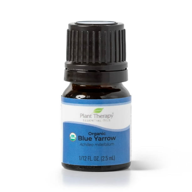 Plant Therapy Blue Yarrow Organic Essential Oil 2.5 ml (1/12 oz) 100% ...