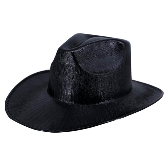 Western Fashion JC537-BLK Metallic Cowboy Hat, Black - Walmart.com ...