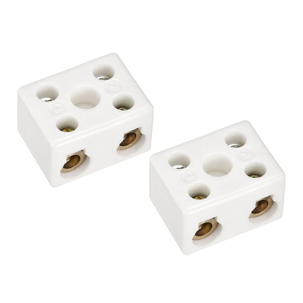 Uxcell Porcelain Ceramic Terminal Block 2 Way 5 Hole High Temperature ...