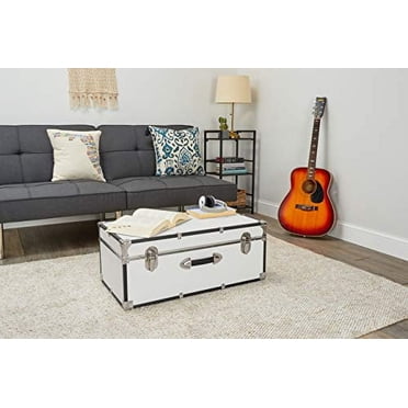 "Seward Trunks 30"" Black Storage Trunk, Wood, Plastic and Metal, Dorm ...