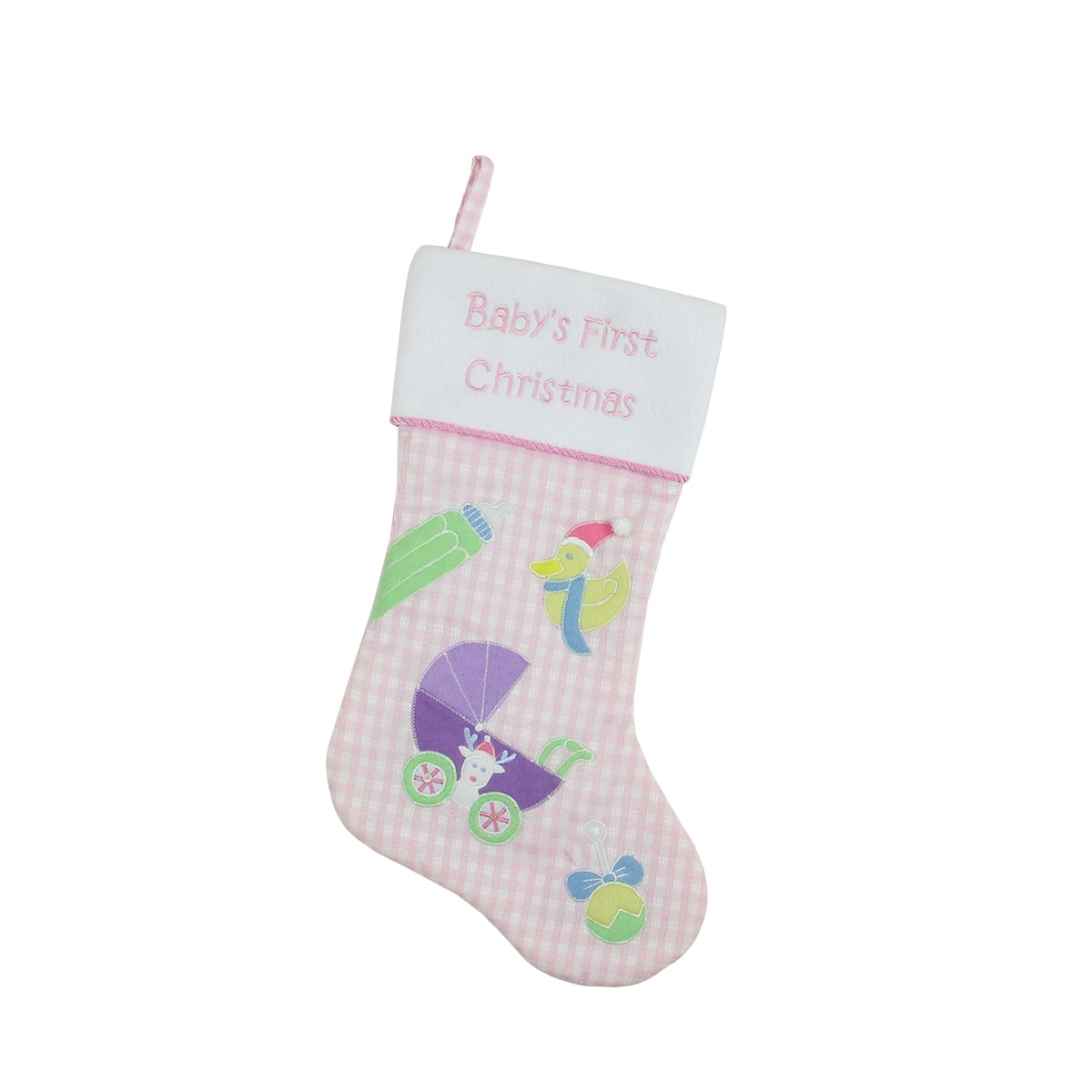 Click here for Northlight 18.5 Pink And White Babys First Christm... prices
