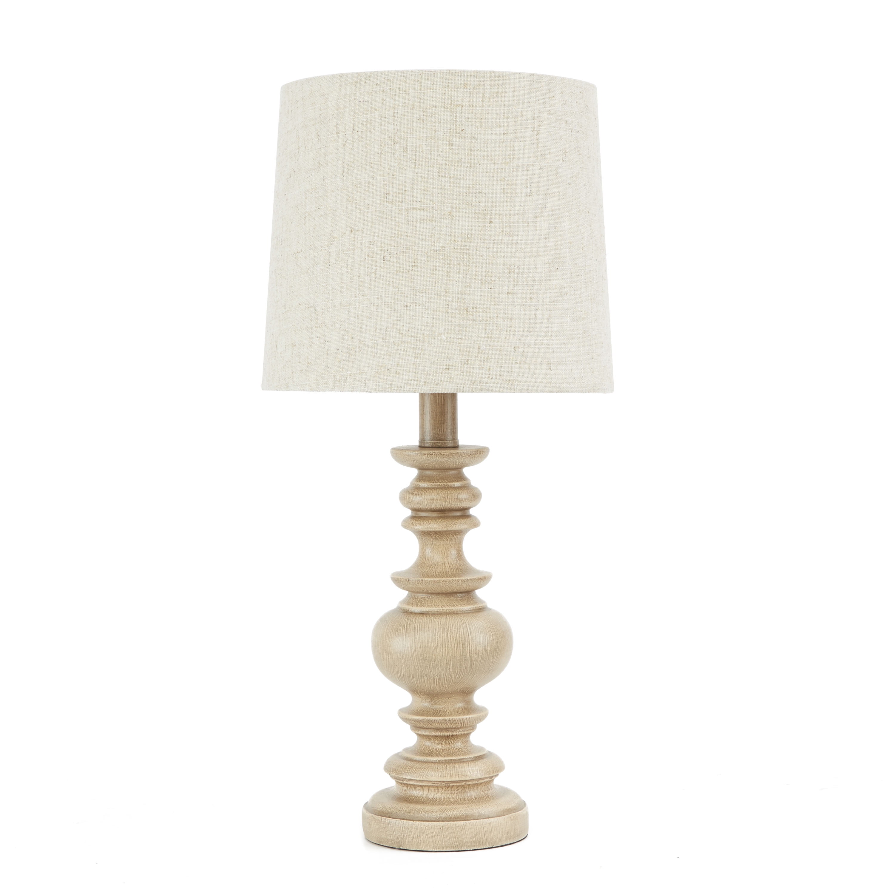 Mainstays Washed Wood Finished Lamp Base with LED BULB included ...